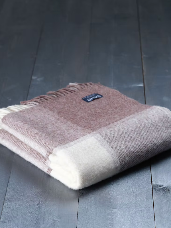 Jacob Block Check Pure New Wool Blanket Throw - Bennetts of Derby